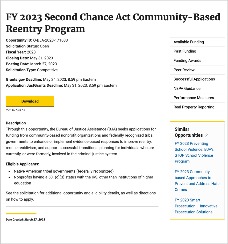 Bureau of Justice Assistance Releases FY 2023 Reentry Funding ...