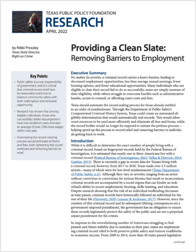Providing a Clean Slate: Removing Barriers to Employment | National ... Providing a Clean Slate: Removing Barriers to Employment | National ...