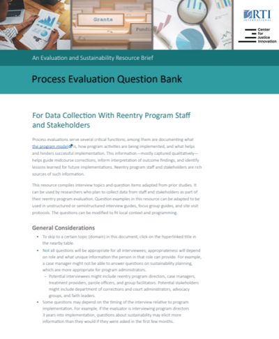 Fact Sheet: Process Evaluation Question Bank | National Reentry ...